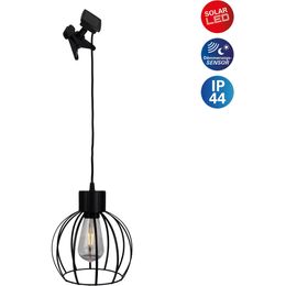 Näve LED Solarleuchte NÄVE, B:20cm H:130cm L:20cm, schwarz, Garten, Leuchten, "Solar- / Pendelleuchte schwarz "GRID"", Inkl. Dämmerungssensor