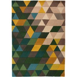 Wollteppich FLAIR RUGS, B:80cm H:10mm L:150cm, bunt, Wolle, Wohnzimmer, Teppiche, "Prism, modern & geometrisch", aus 100% Wolle, mehrfarbig,