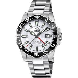 Jaguar Herren Quarzuhr "Executive Ceramic GMT", silber, Armbanduhren, Armbanduhr, Herrenuhr, Saphirglas, Swiss Made, bis 20 bar wasserdicht