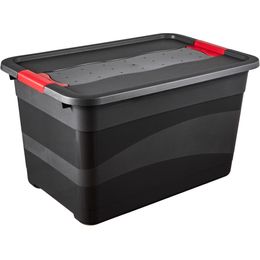 keeeper Transportbeh&auml;lter "eckhart, 3er Set Transporbox, 52 L, 59,5 x 39,5 x 34 cm", B/H/L: 39,5cm x 34cm x 59,5cm, schwarz, Transportboxen, seitl.