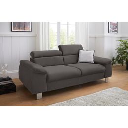 3-Sitzer COTTA, B:193cm, braun, Microfaser PRIMABELLE (100% Polyester);Kunstleder SOFTLUX;Feinstruktur (100% Polyester);Kunstleder SOFTLUX/Struktur