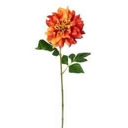 Kunstblume I.GE.A., B:18cm H:62cm L:10cm, orange, Obermaterial: 90% Polyester, 10% Kunststoff, Kunstpflanzen, "Dahlie", Einzelblume, Stielblume, 3er