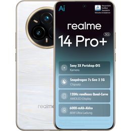 REALME Smartphone "14 Pro+ 5G 512GB 12GB", 512 GB, weiß, Mobiltelefone