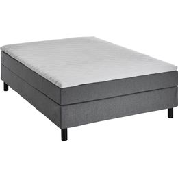 Boxbett, B:120cm L:200cm, grau, ATLANTIC HOME COLLECTION, Bettgestell und seitliche Einfassung der Matratzen: Strukturstoff, 100%