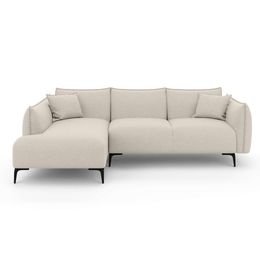 Ecksofa, B:269cm H:97cm T:168cm, beige, LeGer Home by Lena Gercke, 100% Polyester, Wohnzimmer, Sofas, "Adelita mit Ottomane links oder rechts