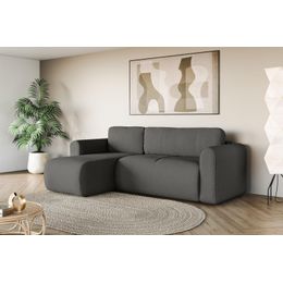 Ecksofa OTTO HOME, B:250cm H:86cm T:166cm, grau, 100% Polyester, Wohnzimmer, Sofas, "Zacharia wahlweise Schlafsofa mit Bettkasten, B/T/H 250/166/86