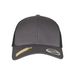 Flexfit Damen Trucker Cap "Flexfit Caps YP CLASSICS RECYCLED RETRO TRUCKER CAP 2-TONE"charcoal, schwarz, unifarben, 100% Baumwolle, Caps