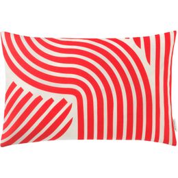 Kissenbez&uuml;ge Tom Tailor HOME, B:50cm L:30cm, rot, Baumwolle, Obermaterial: 100% Baumwolle, Kissenbez&uuml;ge, "Organic Waves", aus Baumwolle (BCI)