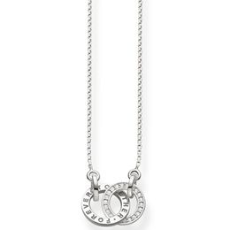 Thomas Sabo Damen Kette mit Anhänger "TOGETHER FOREVER", 45, Silber 925 (Sterlingsilber), bunt, Silber 925 (Sterlingsilber), Halsketten, mit Zirkonia