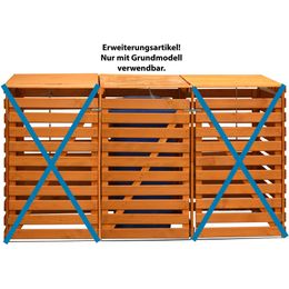 Mülltonnenbox Promadino, B:92cm H:122cm T:70cm, braun, Massivholz, Metall, Aufbewahrungsboxen, "Vario V Erweiterung", besonders robust aus