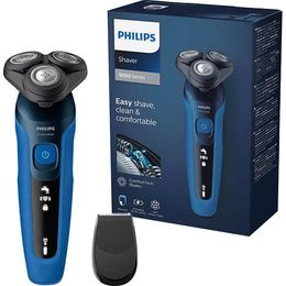 Philips Elektrorasierer "Shaver Series 5000 S5466/17", blau, B:13,5cm H:19cm T:7cm, Elektrorasierer, SmartClick-Präzisionstrimmer