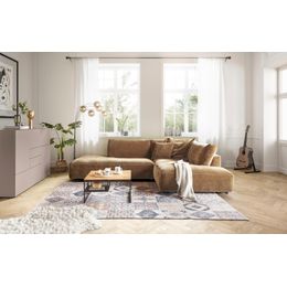 Ecksofa Musterring, B:304cm H:81cm T:224cm, braun, 100% Polyester, Wohnzimmer, Sofas, "Lucia", mit gro&szlig;em Longchair, verschiedene Farben, B304 x T224