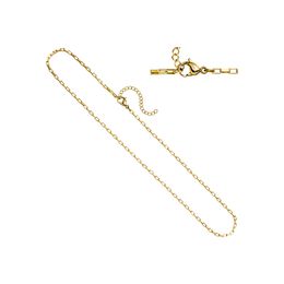 Jobo Damen Kette ohne Anh&auml;nger "Kastenkette", Edelstahl, L: 44,5, gold, Edelstahl, Halsketten, Edelstahl goldfarben 40-45,5 cm