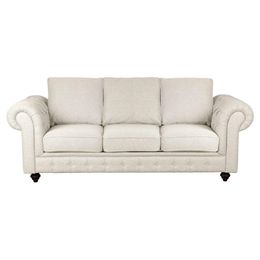 3-Sitzer Home Affaire, B:225cm H:90cm T:93cm, beige, 100% Polyester, Sofas, "MENDITTE", Knopfheftung im Armlehnbereich und an Vorderkante, hohe