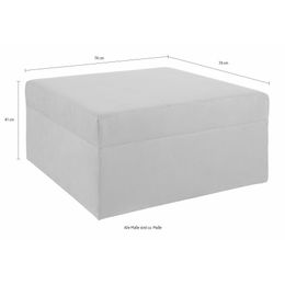 Hocker Home Affaire, B:74cm H:41cm T:74cm, grau, 100% Polyester Melrose;Luxus-Microfaser Nubuk (100% Polyester);Struktur (100% Polyester),