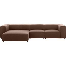 Ecksofa W.Schillig, B:341cm H:66cm T:164cm, braun, ROHLEDER Jacquard-Flachgewebe Q2 O10 (60% Polyacryl, 40% Polyester), Wohnzimmer, Sofas,