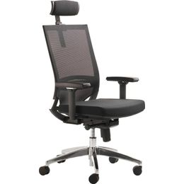mayer Sitzmöbel Drehstuhl MAYER SITZMÖBEL, B:65cm H:129cm T:62cm, schwarz, Polyester, Büro, Stühle, "2486", Kopfstütze