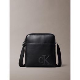 Calvin Klein Herren Umhängetasche "CK REPORTER", schwarz, Lederimitat, unifarben, Taschen, Herren-Schultertasche, Bodybag mit CK-Logo