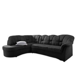 Ecksofa DOMO collection, B:241cm H:84cm T:178cm, schwarz, Kunstleder SOFTLUX;Luxus-Microfaser (100% Polyester);Struktur ( 90% Polyester, 10%