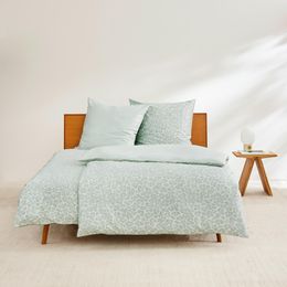 Bettw&auml;sche s.Oliver, gr&uuml;n, Mako-Satin, Obermaterial: 76% Baumwolle, 24% Polyester, Bettw&auml;sche, "Satinbettw&auml;sche s.Oliver", im modernen Leo-Look