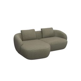 Wohnlandschaft FLEXLUX, B:217cm H:85cm T:146cm, gr&uuml;n, 62% Polyester, 17% Cotton, 14% Viscose, 7% Linen, Sofas, "Torino, rund, L-Form, Sofa-Ecke mit
