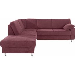 Sit & More Ecksofa SIT & MORE, B:243cm H:88cm T:218cm, rot, Flachgewebe (100% Polyester);Luxus-Microfaser ALTARA NUBUCK (100% Polyester);Luxus-Microfaser (90%