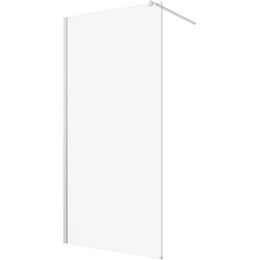 Walk-in-Dusche Welltime, B:90cm H:195cm, grau, Duschw&auml;nde, "Tropea", 8mm ESG und Antikalkversiegelung, Extra Dick, Extra Hoch