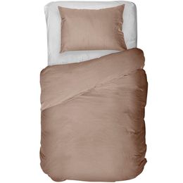 Bettw&auml;sche Kayori, braun, Lyocell, Obermaterial: 100% Baumwolle, Bettw&auml;sche, "Watari", 65% Baumwolle - 35% Leinen