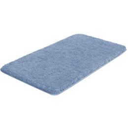 Badematte my home, H:30mm, blau, Polyester, Badematten, "Porto, sehr feiner Flor, weich", Badteppich, waschbar, Badematten auch als 3 teiliges Set