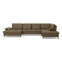 Wohnlandschaft Places of Style, B:363cm H:89cm T:223cm, grün, Luxus-Microfaser (90% Polyester, 10% Polyamid);Samtoptik (100% Polyester), Sofas,