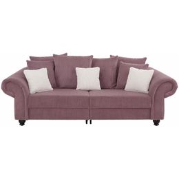 Big-Sofa Home Affaire, B:242cm H:90cm T:103cm, lila, Samtcord »Ribbon« (88% Polyester 12% Polyacryl);Luxus-Microfaser (100% Polyester), Sofas, "King