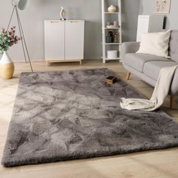 Hochflor-Teppich Paco Home, B:200cm H:39mm L:290cm, grau, Polyester, Teppiche, "Rabbit Deluxe 860", Kunstfell, Uni-Farben, sehr weicher Flor,