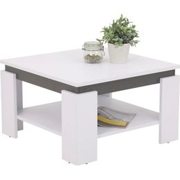 Couchtisch Hela, B:68cm H:41cm T:68cm, wei&szlig;, Wohnzimmer, Tische, "TIM", mit Ablageboden, quadratisch oder rechteckig