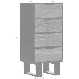 Kommode GUTMANN FACTORY, B:50cm H:106cm T:42cm, braun, Wohnzimmer, Sideboards, "Magic", aus recyceltem Altholz