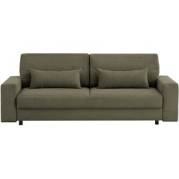 Schlafsofa, B:250cm H:90cm T:108cm, gr&uuml;n, LeGer Home by Lena Gercke, Jugendzimmer, Sofas, "Imoga, Polster mit Schlaffunktion, 3-Sitzer Sofa, Couch