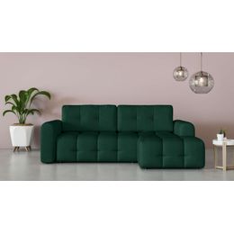 Ecksofa OTTO HOME, B:265cm H:91cm T:170cm, grün, 100% Polyester, Wohnzimmer, Sofas, "Manilla, wahlweise mit Bettfunktion, B/T/H 265/170/91 cm",