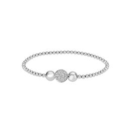 Firetti Damen Armband "Schmuck Geschenk Silber 925 Armschmuck Armkette Kugelkette", 18cm, Silber 925 (Sterlingsilber) Silikon, silber, Silber 925
