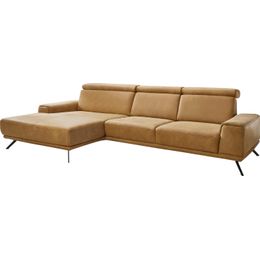 Ecksofa DIE PLANBAR, B:335cm H:89cm T:188cm, gelb, Wohnzimmer, Sofas, "PN-EM22041 L-Form", wahlweise motorisches Canape oder Sitztiefenverstellung