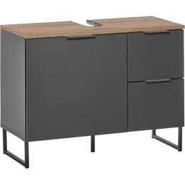 Waschbeckenunterschrank, B:80cm H:60cm T:35cm, schwarz, BASIC BY BALCULINA, FSC-zertifizierter Holzwerkstoff, Badezimmer, Schr&auml;nke, "Denver