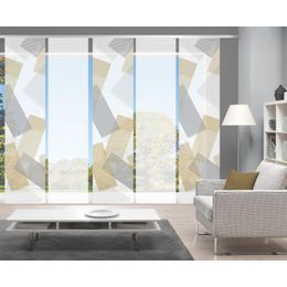 Schiebegardine Vision, B:60cm H:260cm, gold, Polyester, Wohnzimmer, Gardinen, "NAYAH", SET,SCHIEBEVORHANG,BAMBUS,DIGITALDRUCK