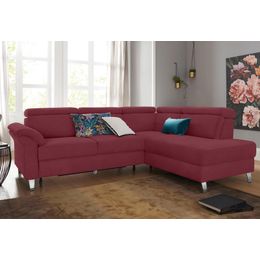 Sit & More Ecksofa SIT & MORE, B:245cm H:84cm T:194cm, lila, Wohnzimmer, Sofas, "Arngast L-Form", inklusive Kopfteilverstellung und Federkern