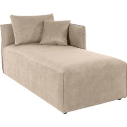 Ottomane OTTO HOME, B:90cm H:74cm T:172cm, beige, Samtoptik (100% Polyester);Struktur (100% Polypropylen);Webstoff (100% Polyester);Struktur fein
