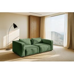 3-Sitzer Home Affaire, B:228cm H:73cm T:106cm, grün, 94% PES 6% NY, Sofas, "Tvinnet", Breite 228 cm, extra tiefe Sitzfläche, kubisches Sitzvergnügen