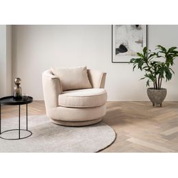 Drehsessel Home Affaire, B:95cm H:77cm T:95cm, beige, Wohnzimmer, Sessel, "MAISIE, Lese-Sessel, Love Seat", trendige Stoffe MEGA CORD und