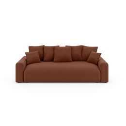 Big-Sofa Home Affaire, B:238cm H:85cm T:98cm, braun, 100% Polyester, Sofas, "LAKESIDE klein 3-Sitzer Schlafsofa mit Bettkasten, Breite 238 cm",