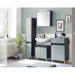 Unterschrank Welltime, B:56,9cm H:90,3cm T:33cm, blau, FSC-zertifizierter Holzwerkstoff, Badezimmer, Schr&auml;nke, "Lovis, Breite 56 cm",