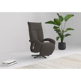 Sit & More TV-Sessel SIT & MORE, B:74cm H:112cm T:82cm, grau, 100% Polyester, Sessel, "Amica, inkl. Kopfteilverstellung & Drehfunktion", wahlweise mit 2
