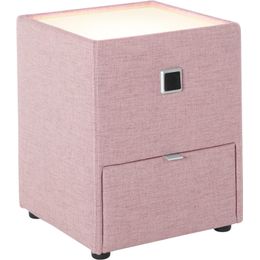 Jockenh&ouml;fer Nachtkonsole, B:42,5cm H:53cm T:45cm, rosa, JOCKENH&Ouml;FER GRUPPE, Glas, Holzwerkstoff, Sideboards, "Lancy", mit LED-Beleuchtung