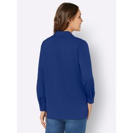 Classic Basics Damen Longbluse, blau, Gr. 48, unifarben, 100% Polyester, Blusen
