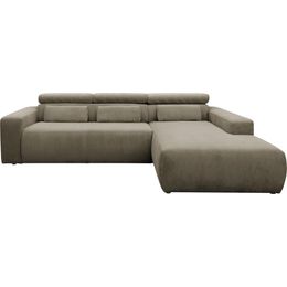 Ecksofa DOMO collection, B:285cm H:80cm T:175cm, braun, Luxus-Microfaser in Antikleder-Optik (100% Polyester);Luxus-Microfaser (100%